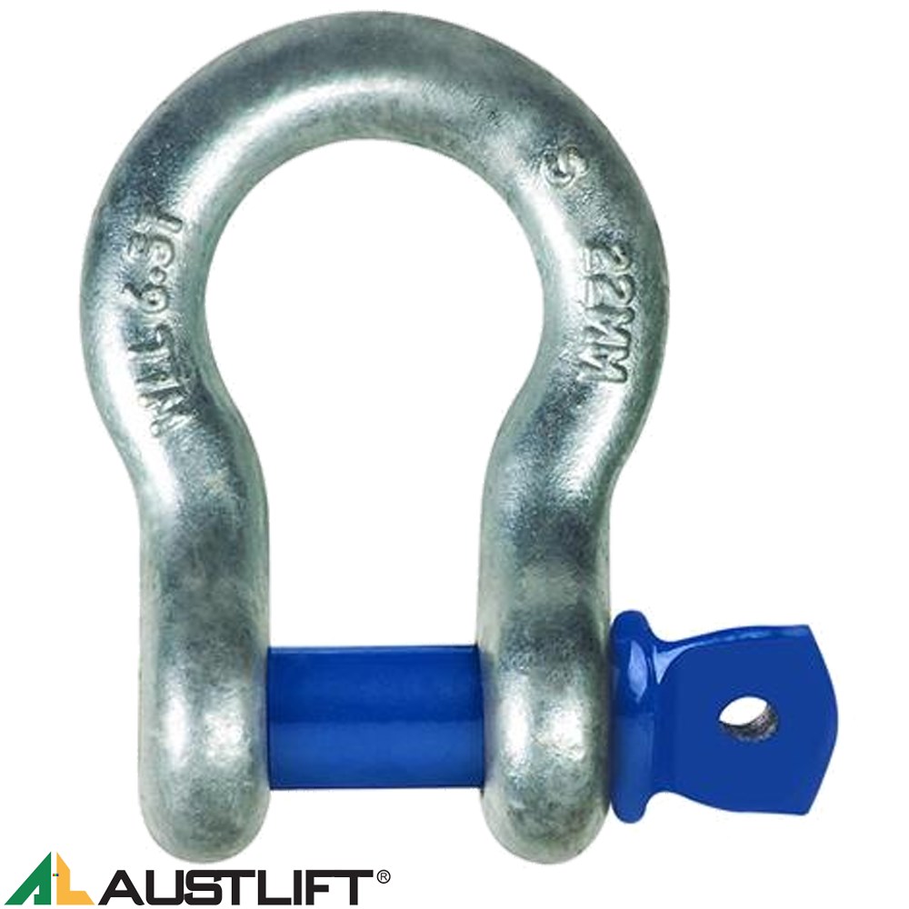 AUSTLIFT BOW SHACKLE SCREW PIN GRADE S GALVANISED - Collier & Miller