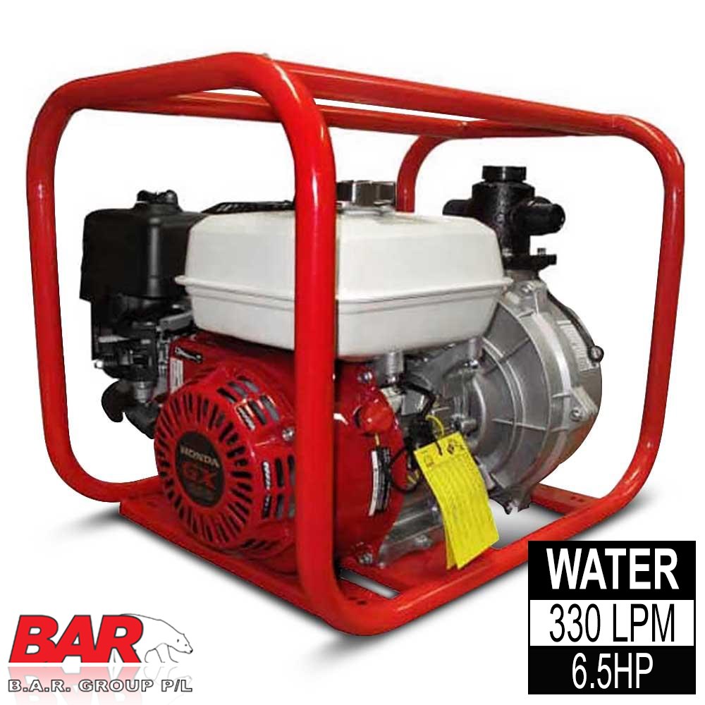 FIRE FIGHTER PUMP 2" TWIN IMP 1X1-1/2 & 2X1" OUTLET 330LPM HONDA 6.5HP ...