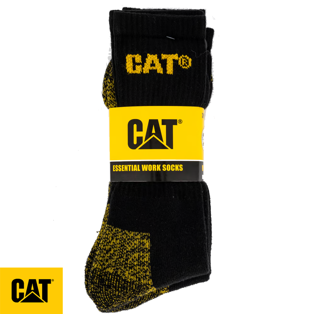 CATERPILLAR ESSENTIAL SOCKS BLACK PACK OF 3 - Collier & Miller
