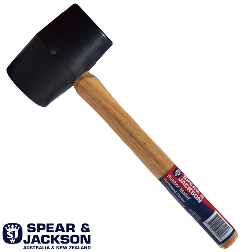 S J 32OZ BLACK RUBBER MALLET WOODEN HANDLE Collier Miller