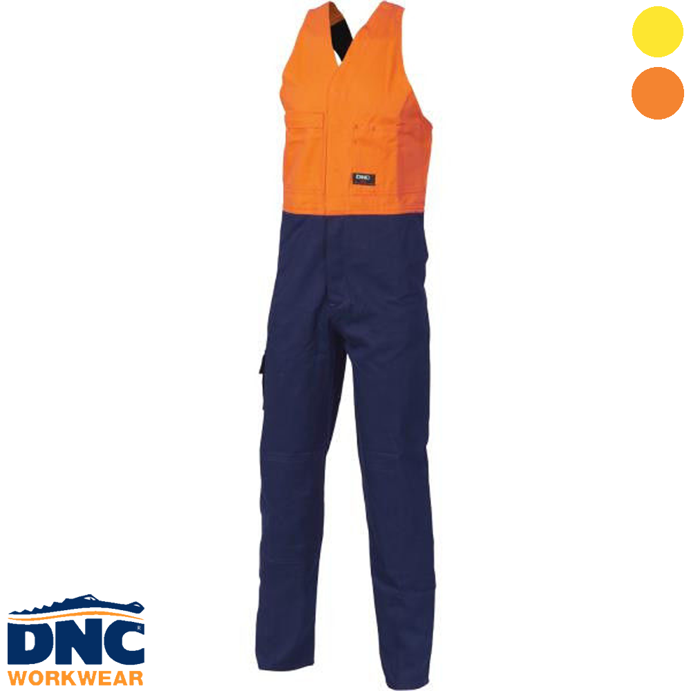 DNC HI-VIS TWO TONE COTTON ACTION BACK OVERALL - Collier & Miller