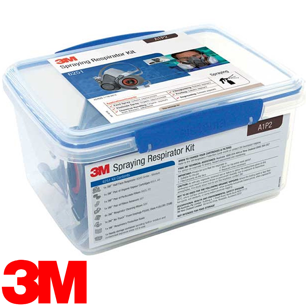 3M SPRAYING RESPIRATOR KIT 1/2 FACE MASK - A1P2 LIGHTWEIGHT STANDARD ...