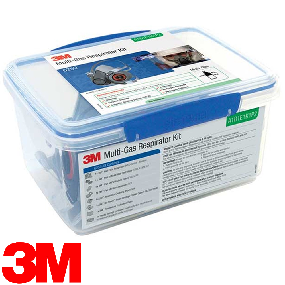 3M MULTI-GAS RESPIRATOR KIT 1/2 FACE MASK - A1B1E1K1P2 - Collier & Miller