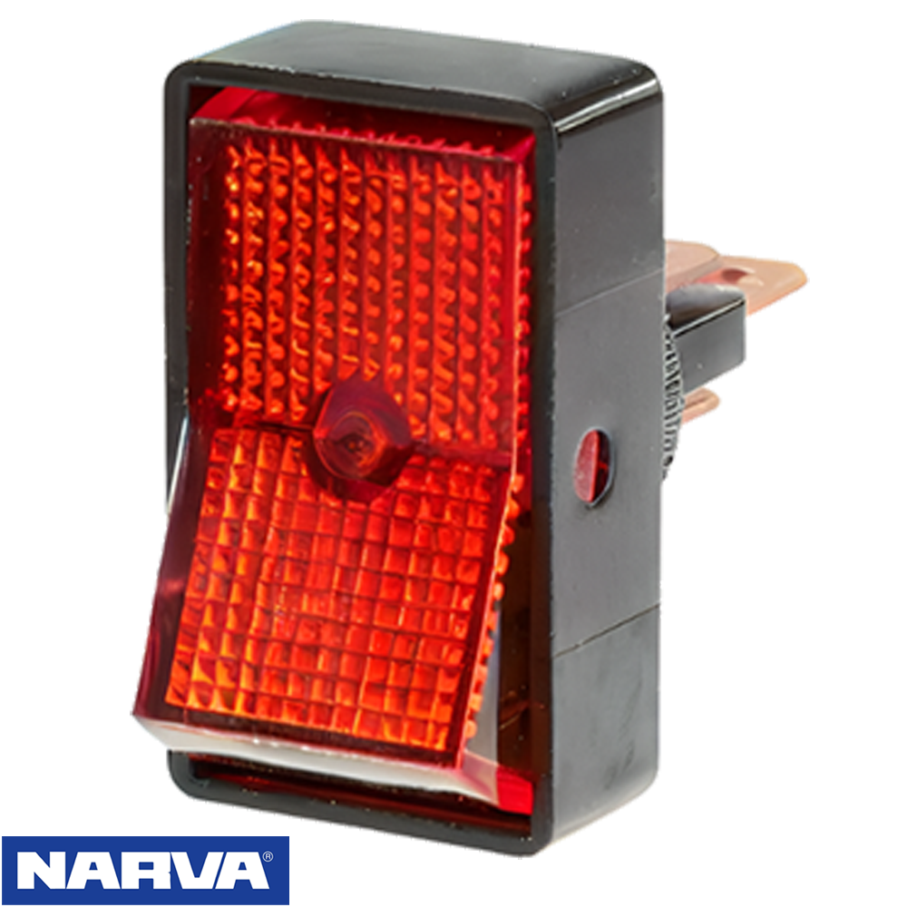 NARVA SWITCH ROCKER RED ILLUMINATED OFF/ON 12V16A ONLY - Collier & Miller