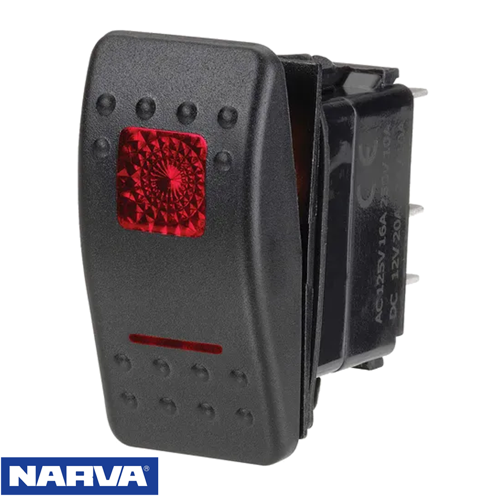NARVA ROCKER SWITCH RED LIGHT OFF/ MOMENTARY ON - Collier & Miller