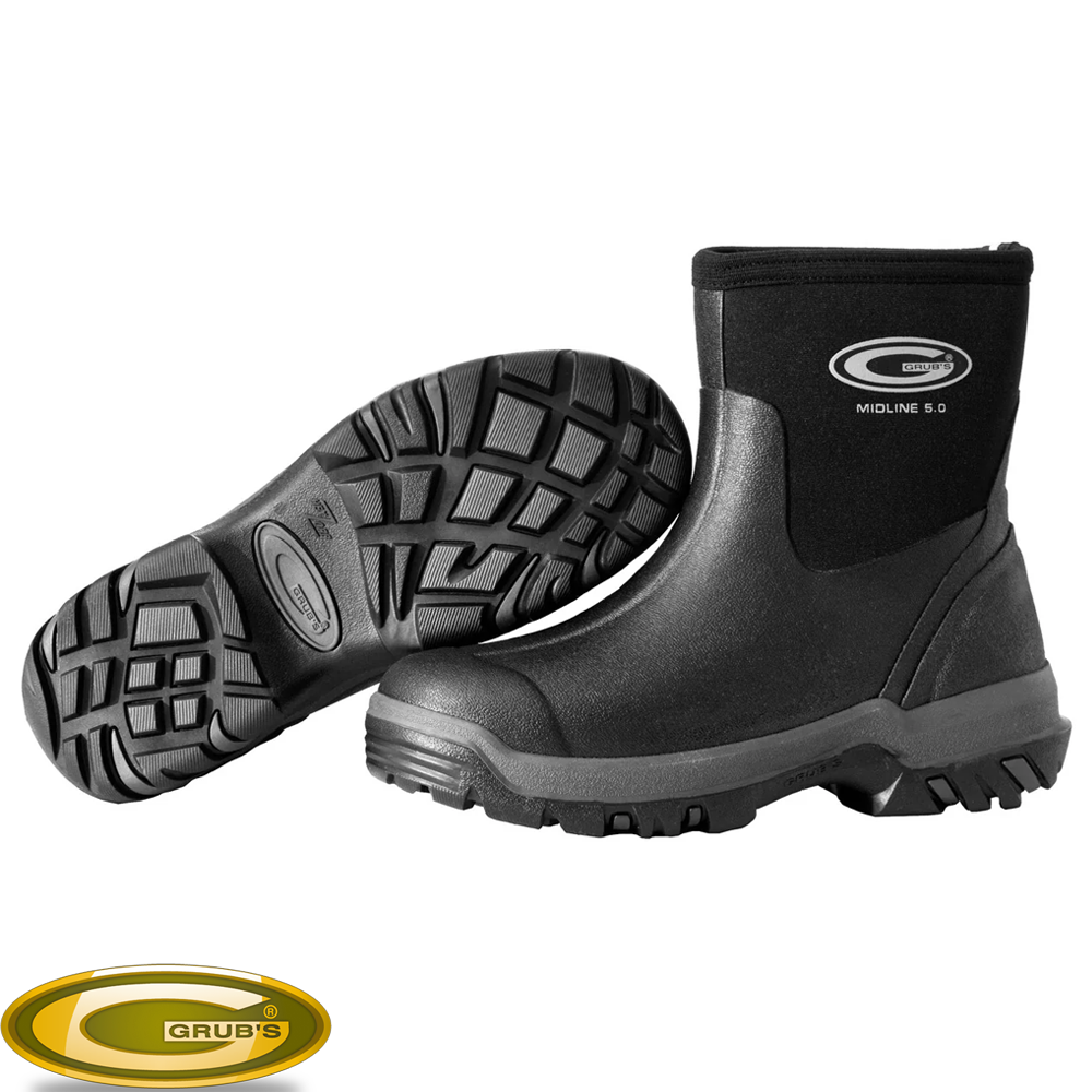 GRUBS GUMBOOT BLACK MIDLINE 5.0 ANKLE HEIGHT - Collier & Miller