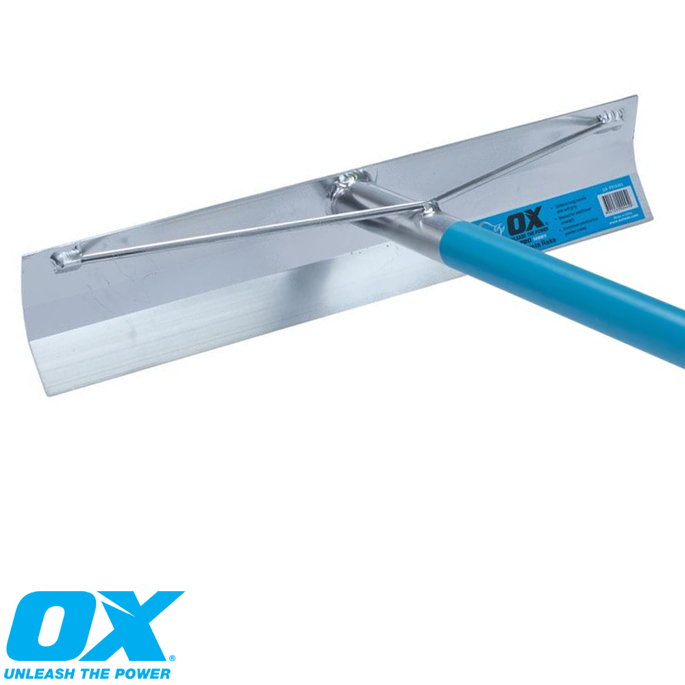 OX ALMUMINIUM CONCRETE RAKE NO HOOK 100X500MM WIDTH - Collier & Miller