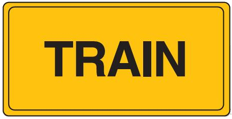 TRAIN CLASS 2 REFLECTIVE SIGN ALUMINIUM W=510MM X H=250MM - Collier ...