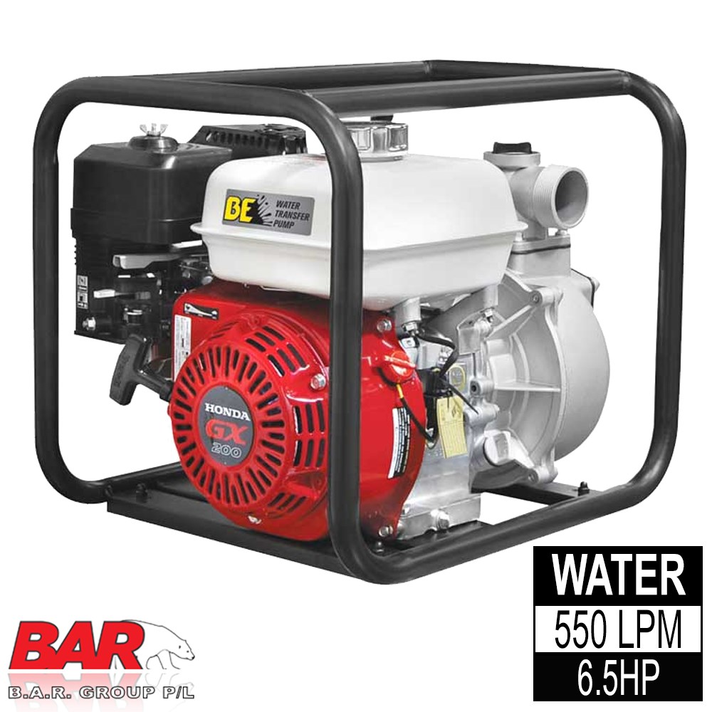 WATER TRANSFER PUMP 2" 2" BSP INLET/OUTLET 550LPM HONDA 6.5HP ENGINE ...