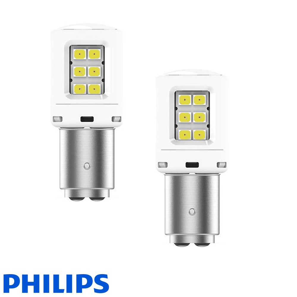 PHILIPS LED WHITE SIGNAL LIGHT TWIN PACK ULTINON LED P21/5W REVERSE ...