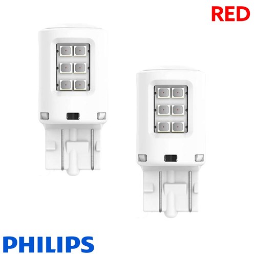PHILIPS LED RED SIGNAL LIGHT TWIN PACK ULTINON LED W21W STOP/ TAIL 80 ...