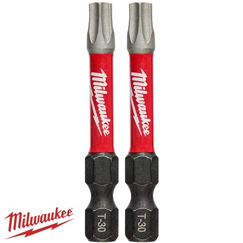 MILWAUKEE TORX T30 X 50MM SHOCKWAVE POWER BIT 2 PACK - Collier & Miller