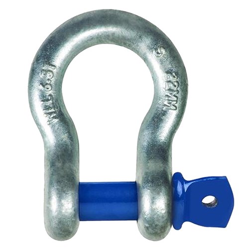 BOW SHACKLE 13.5T 38X35MM 13.5 TONNE WLL GRADE S BLUE PIN - Collier ...