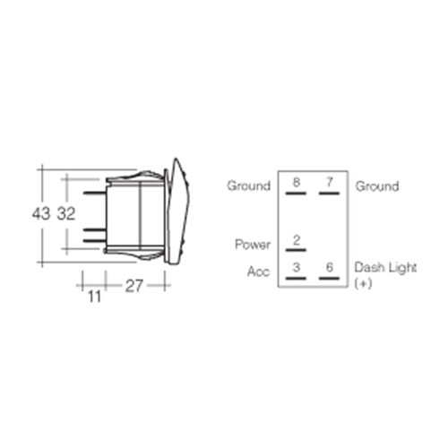 NARVA ROCKER SWITCH BLUE LED ON/ OFF - Collier & Miller
