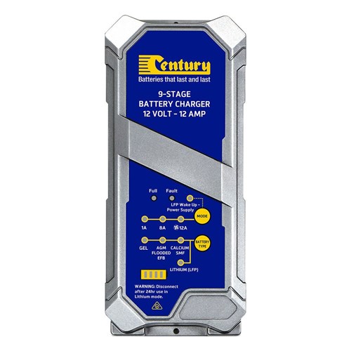 CENTURY 12V BATTERY CHARGER 1 8 12 AMP 9 STAGE 3 120Ah AGM FLOODED GEL LITHIUM Collier Miller