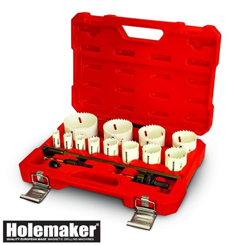 HOLEMAKER HOLESAW 16 PC SET BI-METAL M42 COBALT HSS TEETH ENGINEERING ...