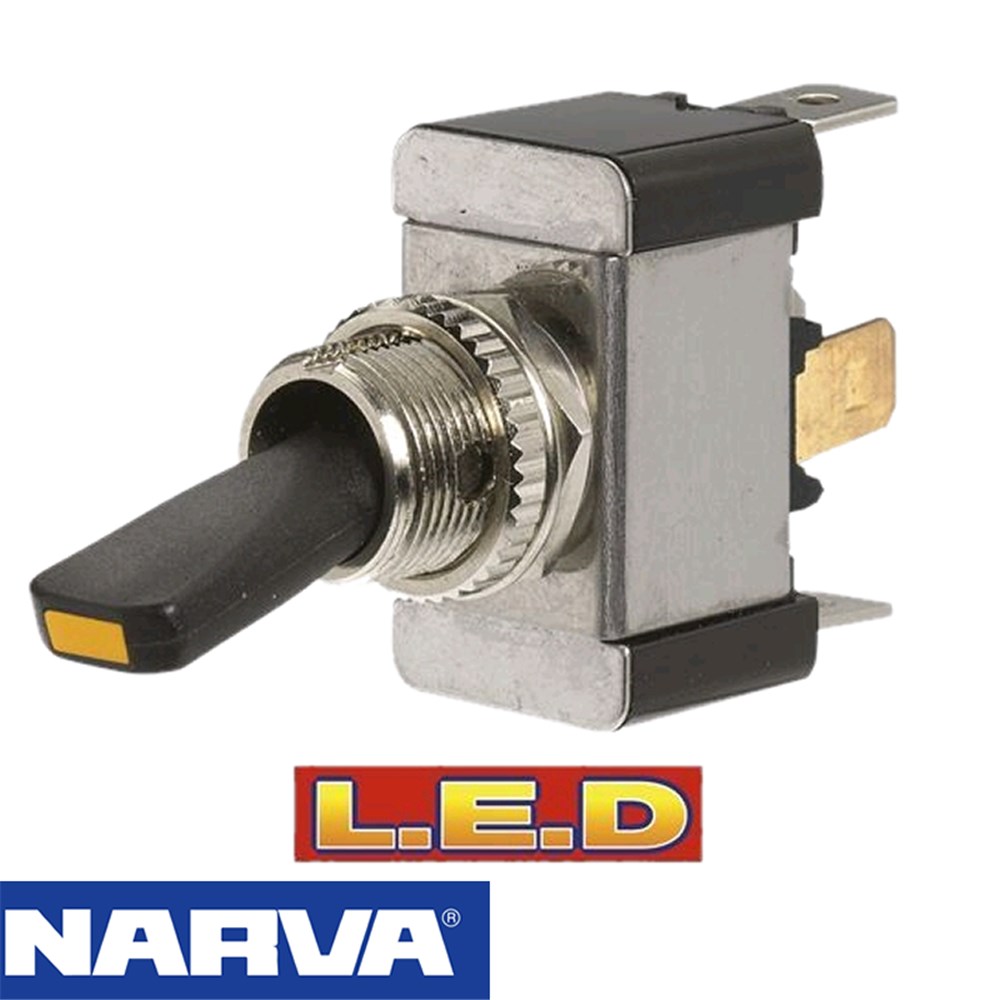 NARVA SWITCH TOGGLE LED OFF/ON HEAVY DUTY AMBER 20AMP 12 VOLT ONLY ...