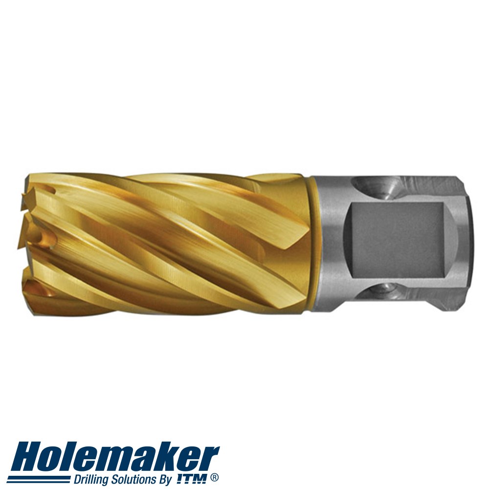 HOLEMAKER 22MM ANNULAR CUTTER 25MM LONG, TITANIUM UNIVERSAL SHANK ...