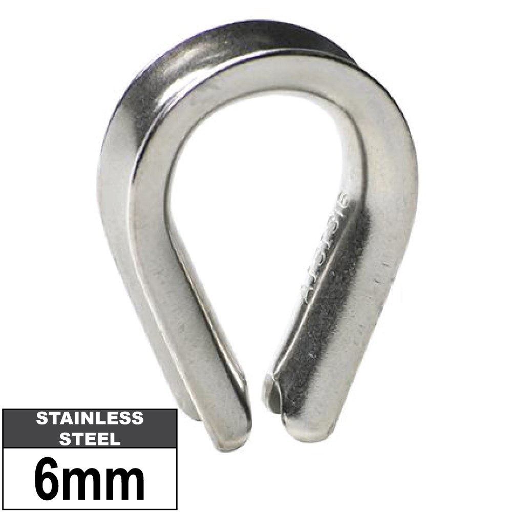 316 WIRE ROPE THIMBLE 6MM STAINLESS STEEL - Collier & Miller 316 WIRE ROPE THIMBLE 6MM STAINLESS STEEL - Collier & Miller