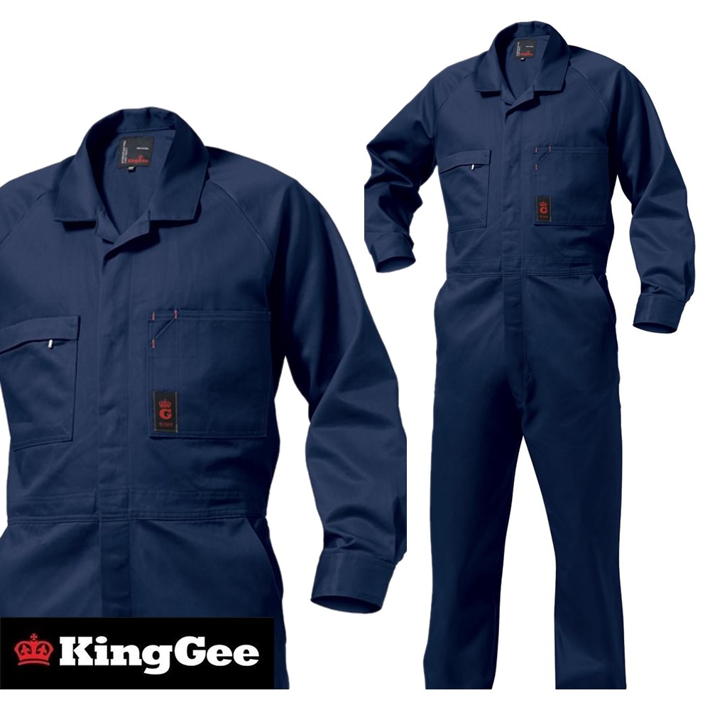 COMBINATION OVERALL NAVY 107R COTTON DRILL KING GEE K01010 MENS ...