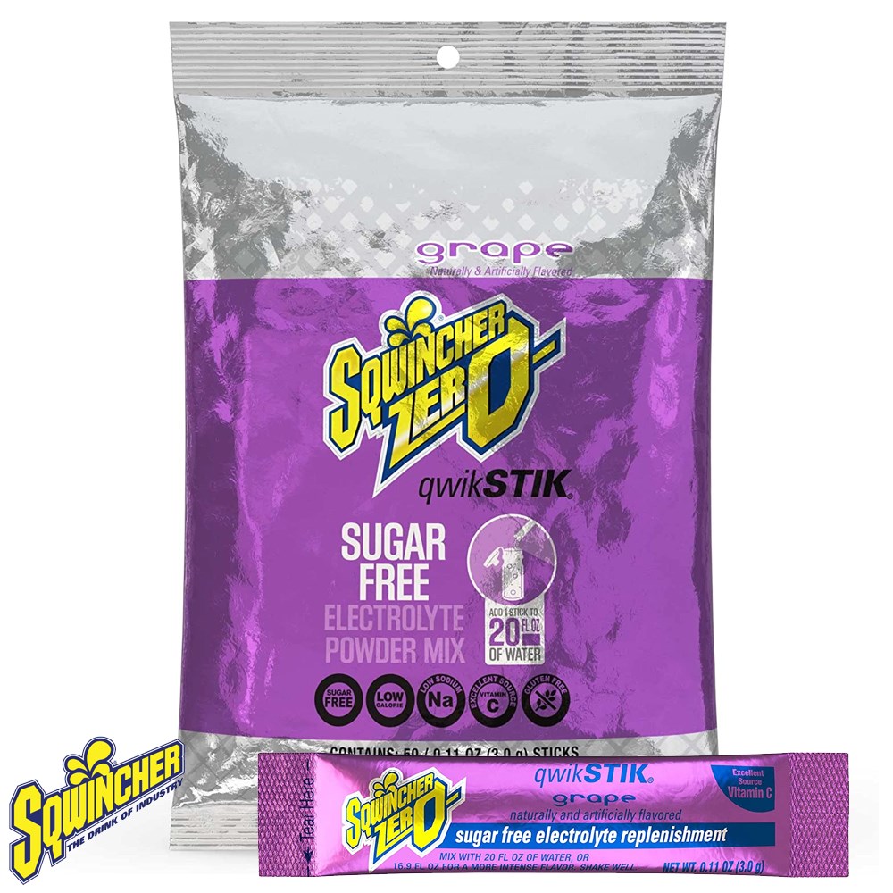 SQWINCHER QWIK STICKS GRAPE PACK-50 ELECTROLYTE STICKS 1 STICK MAKES ...