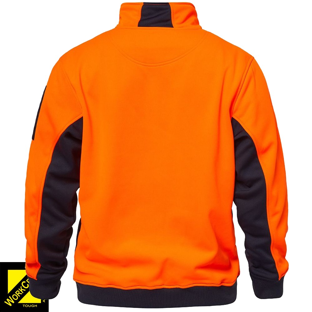 WORKCRAFT HI VIS PULLOVER 6XL 1/2 ZIP ORANGE NAVY SIZE 6XL - Collier ...