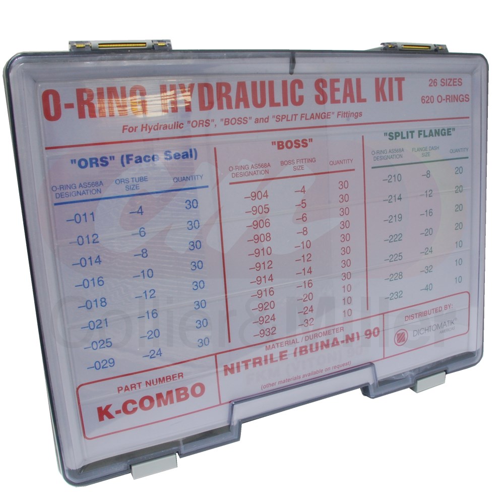O-RING KIT ORFS BOSS FLANGE 26 SIZES 620 PCE BUNA-N 90 JOHN DEERE CAT ...