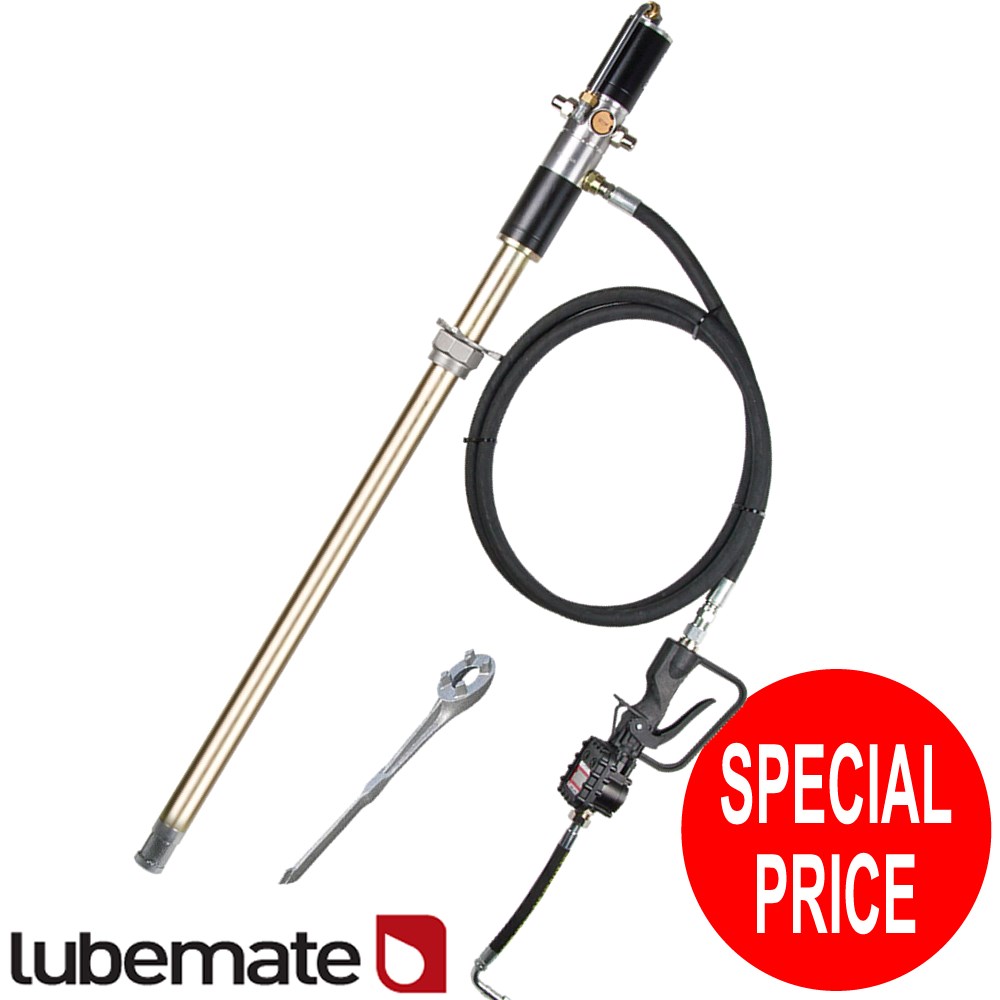 LUBEMATE AIR OPERATED OIL PUMP WITH METERED OIL GUN - Collier Miller
